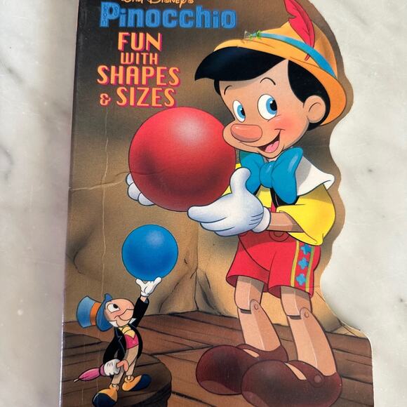Disney | Accents | Vintage 992 Disney Pinocchio Fun With Shapes Sizes ...